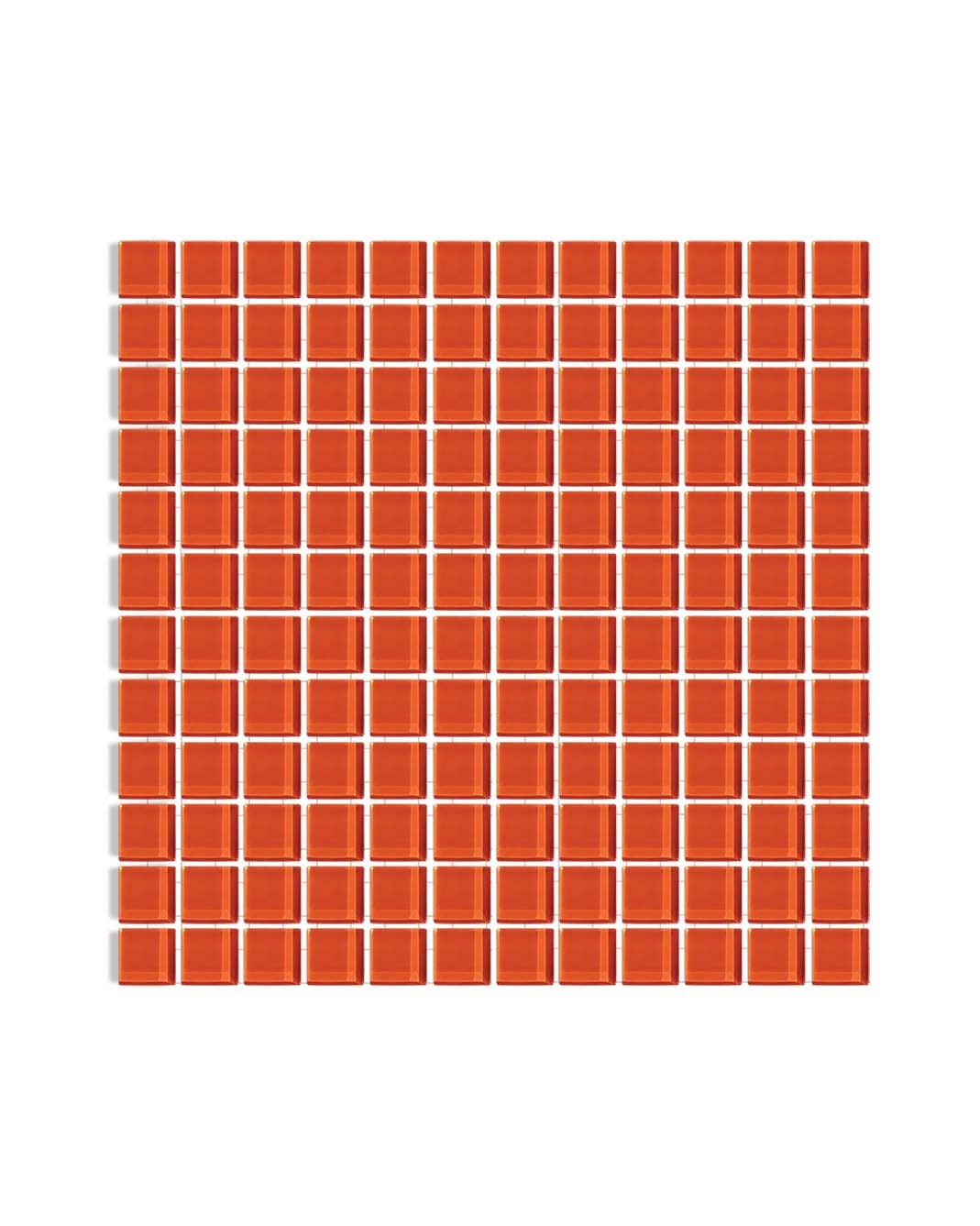 Orange Mosaic Tile Sheet, Gloss Glass Tiles, Square Tiles, 0.875 X 0. ...