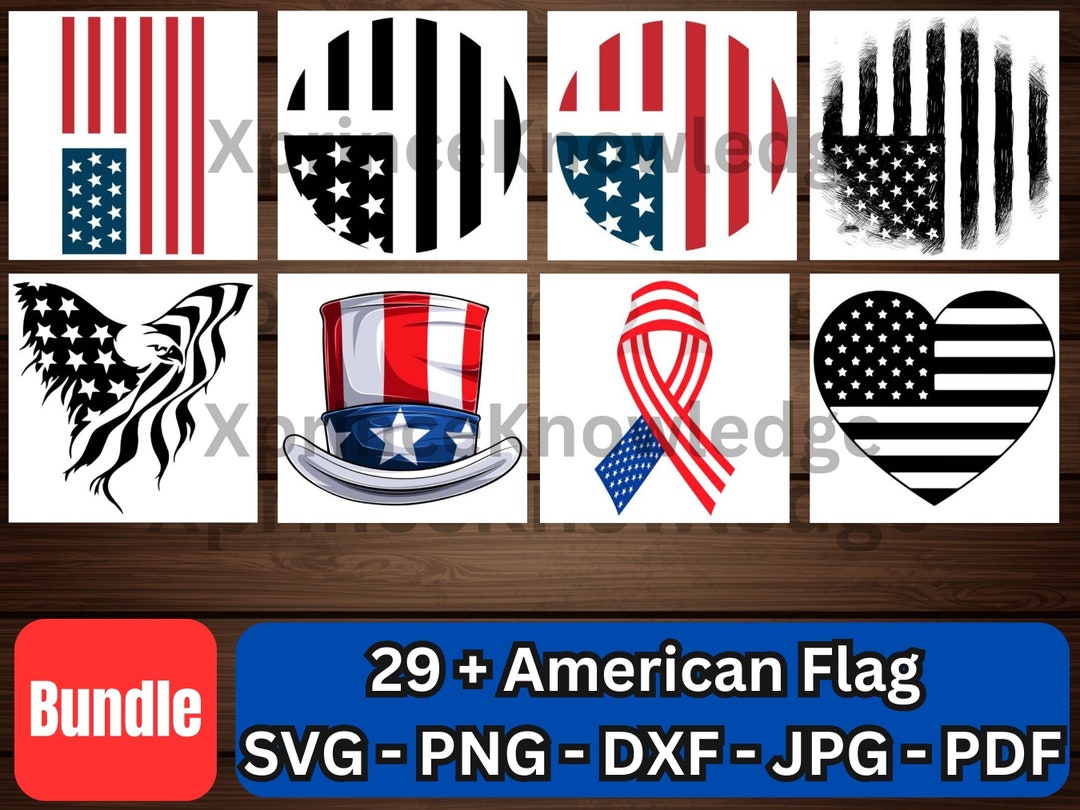 29+ American Flag Bundle Clipart | Sublimation Design | Patriotic ...