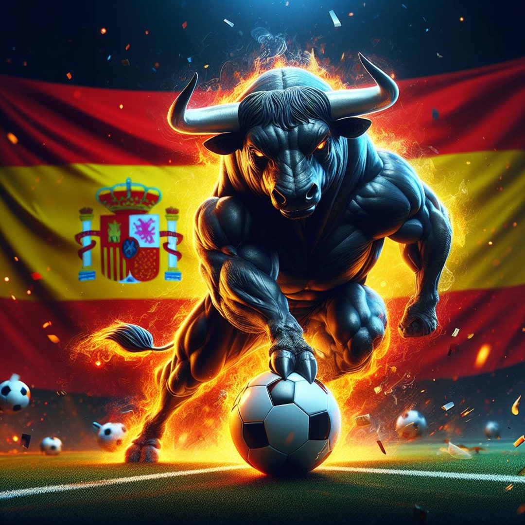 SPAIN Bull Soccer Ball and Flag | 20oz Tumbler Sublimation Design ...