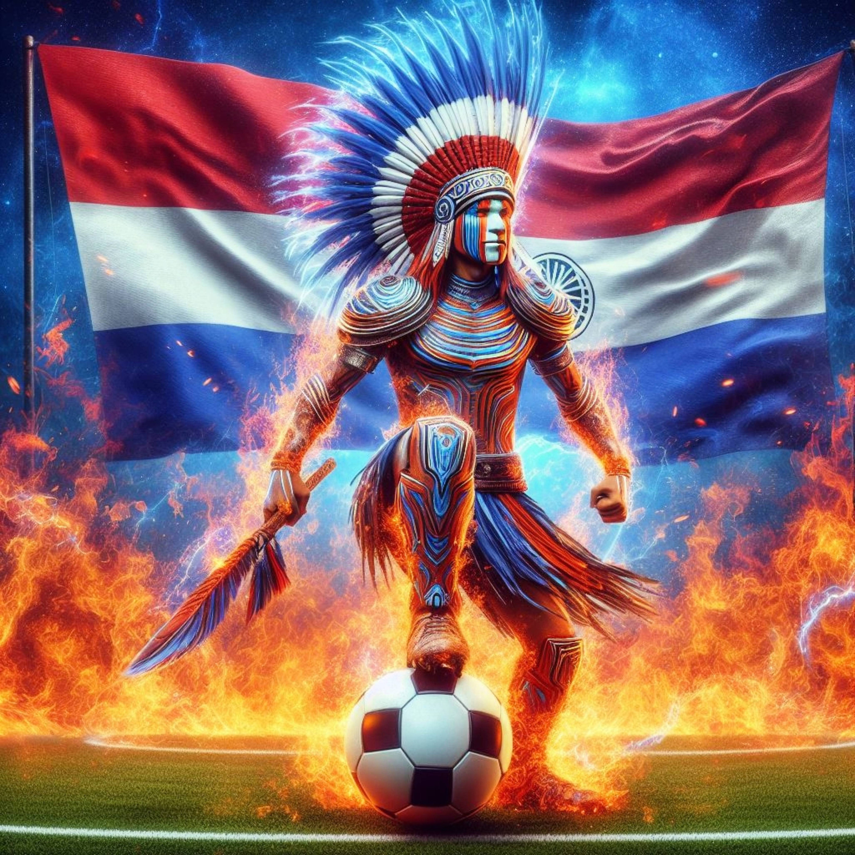 PARAGUAY Guarani Warrior Soccer Ball and Flag | 20oz Tumbler ...