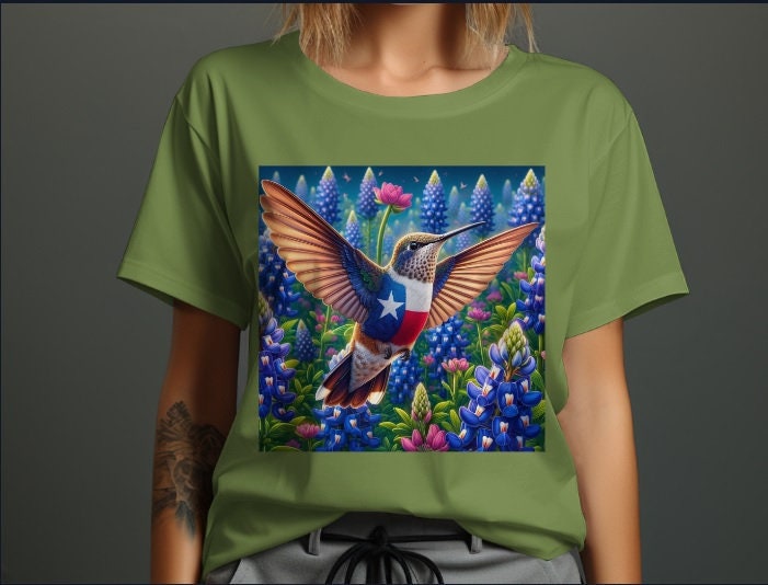 TEXAS Hummingbird and Flag Bluebonnet Flowers | 20 Oz Skinny Tumbler ...