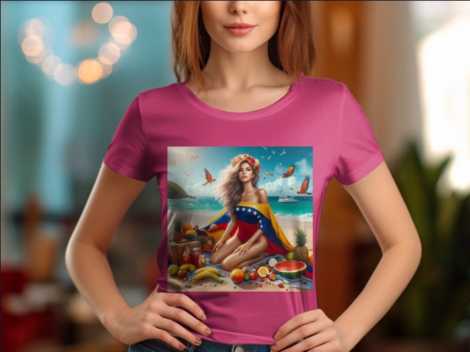 Venezuela Princess and Flag at the Caribean Beach 20oz Tumbler ...