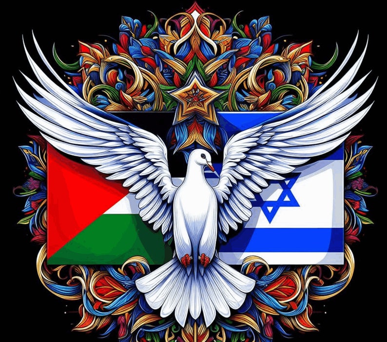 Israel Palestine Peace PNG Two Cliparts Sublimation Designs Israel ...