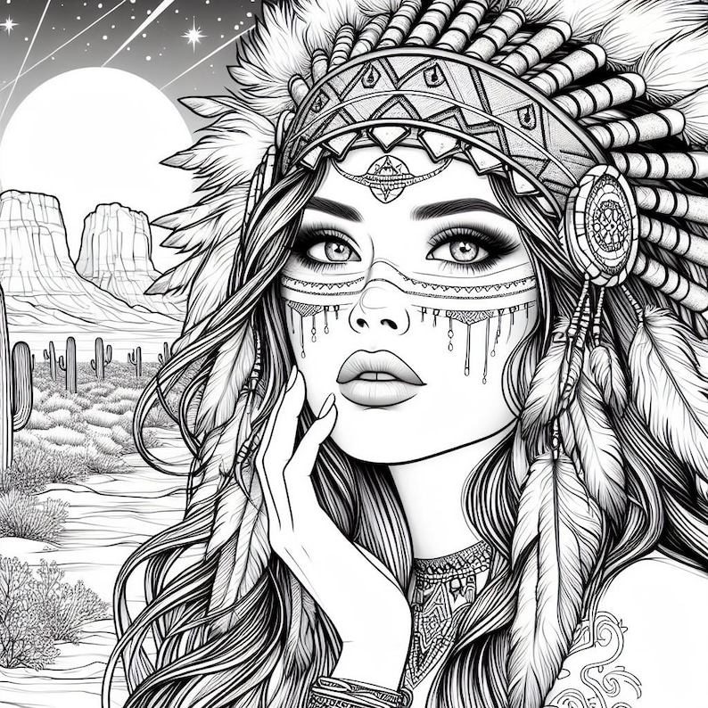 50+ Native American Woman Coloring Pages | Travel Gift | Coloring Pages ...