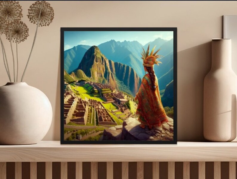 PERU Inka Princess Overlooking Machu Picchu Clipart, Sublimation Design ...