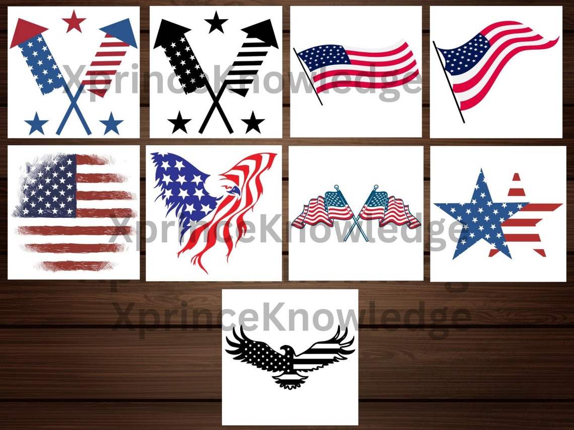 29+ American Flag Bundle Clipart | Sublimation Design | Patriotic ...