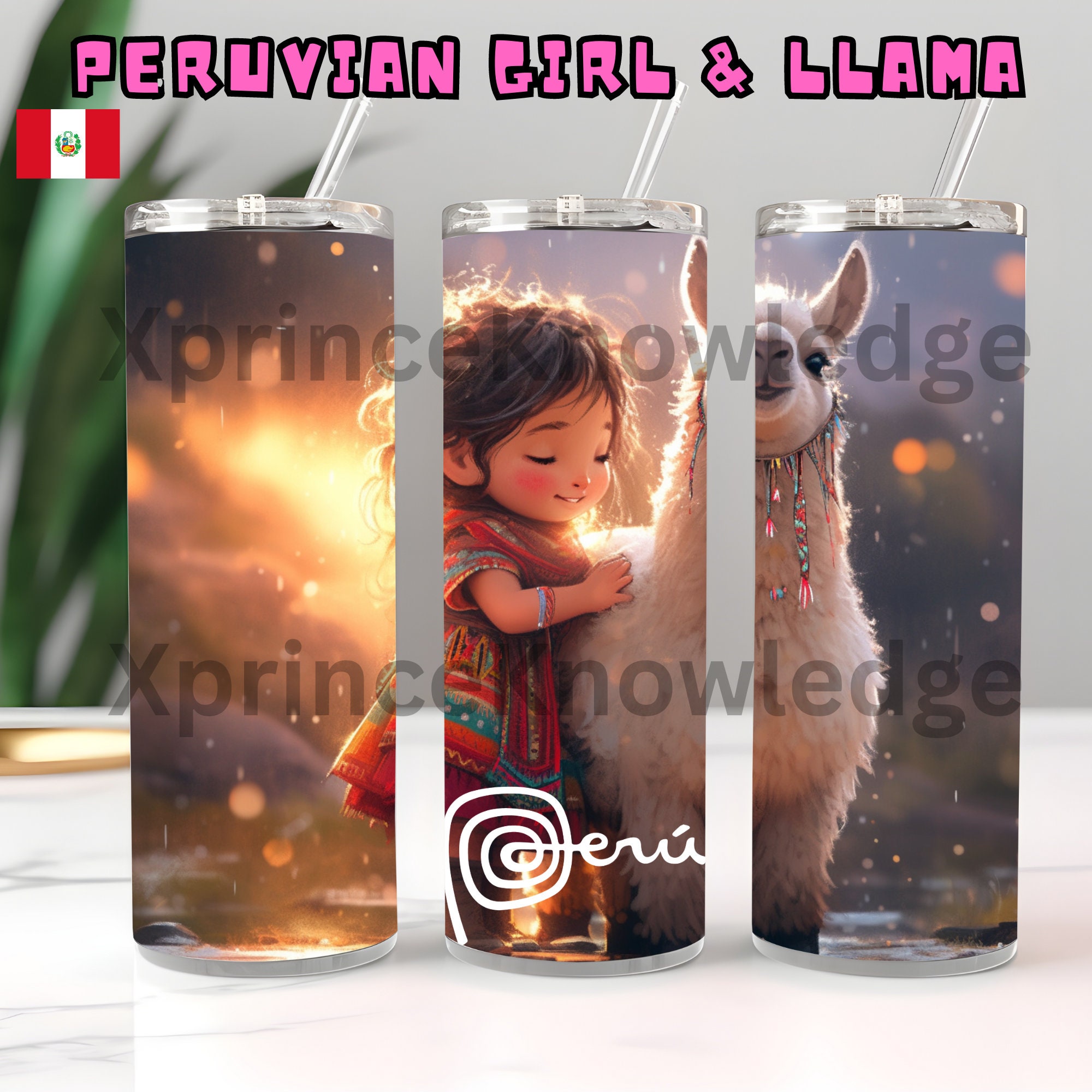 Peruvian Andean Girl 3 Designs Llama 20oz Tumbler Peru Lovers Travel to ...