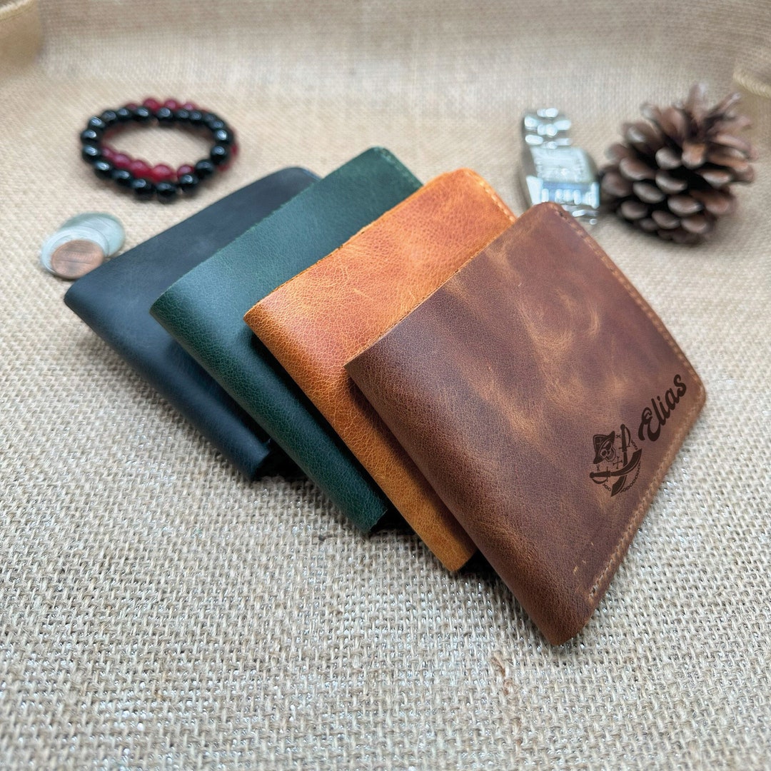 Personalized Skull Leather Wallet, Custom Men Wallet, Unique Leather ...