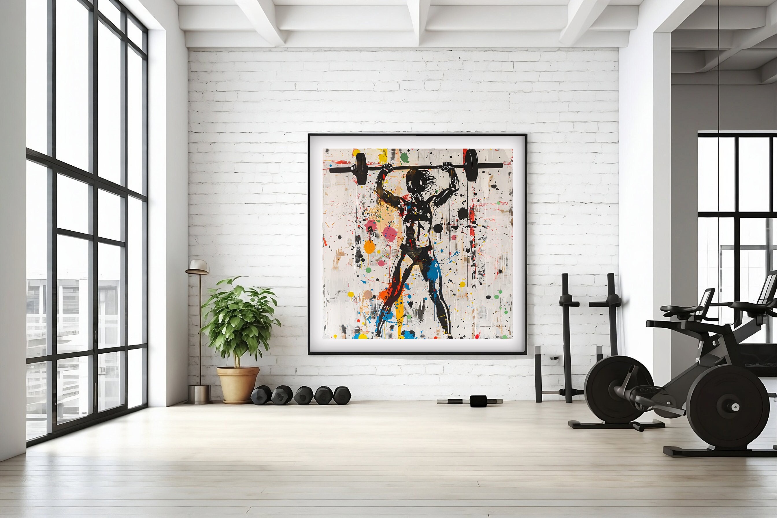 Woman Weight Lifter Gym Poster, Women Sport Wall Art, Printable Digital ...