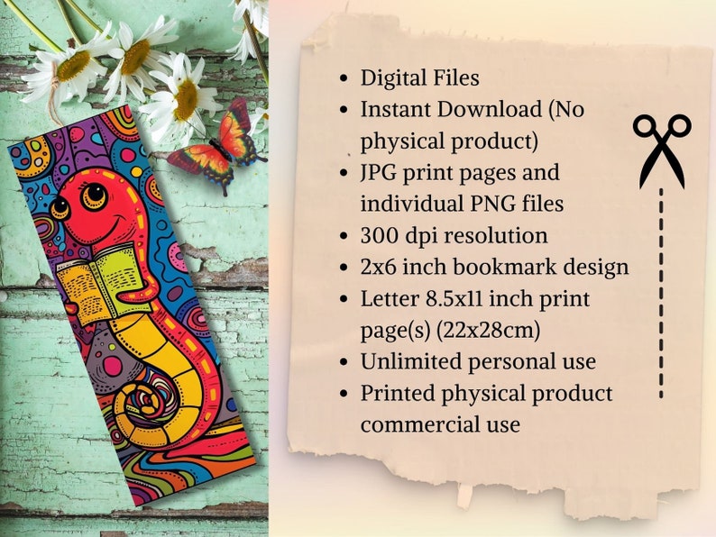 Bookworms Printable Bookmarks: 5 Pieces, Digital Collage Sheet Book ...