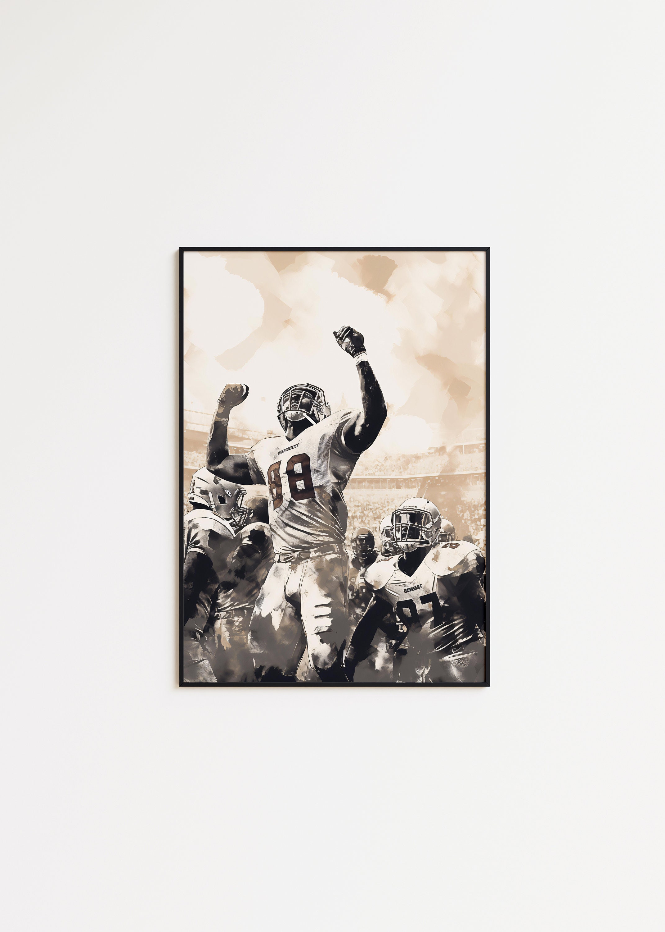 Football Player Posters, 3 Prints, American Football Wall Art, NFL ...
