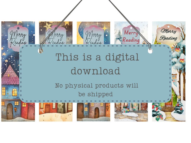 Christmas Printable Bookmarks, 5 Pieces, Digital Collage Sheet ...