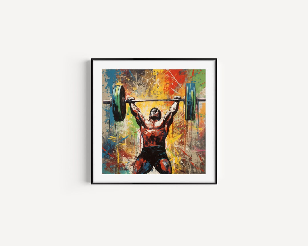 Weight Lifter Poster, Sports Wall Art, Printable Digital Download ...