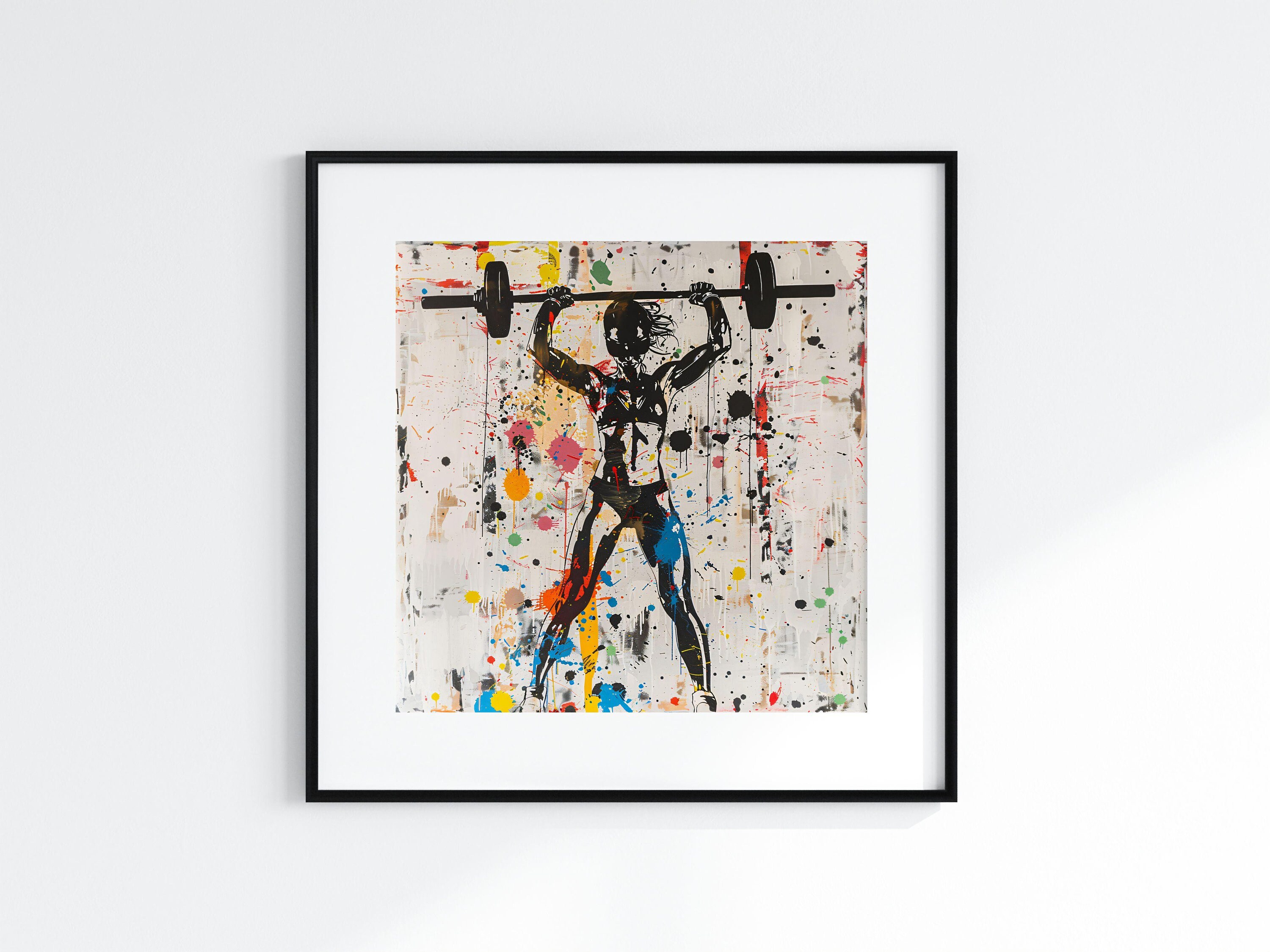 Woman Weight Lifter Gym Poster, Women Sport Wall Art, Printable Digital ...