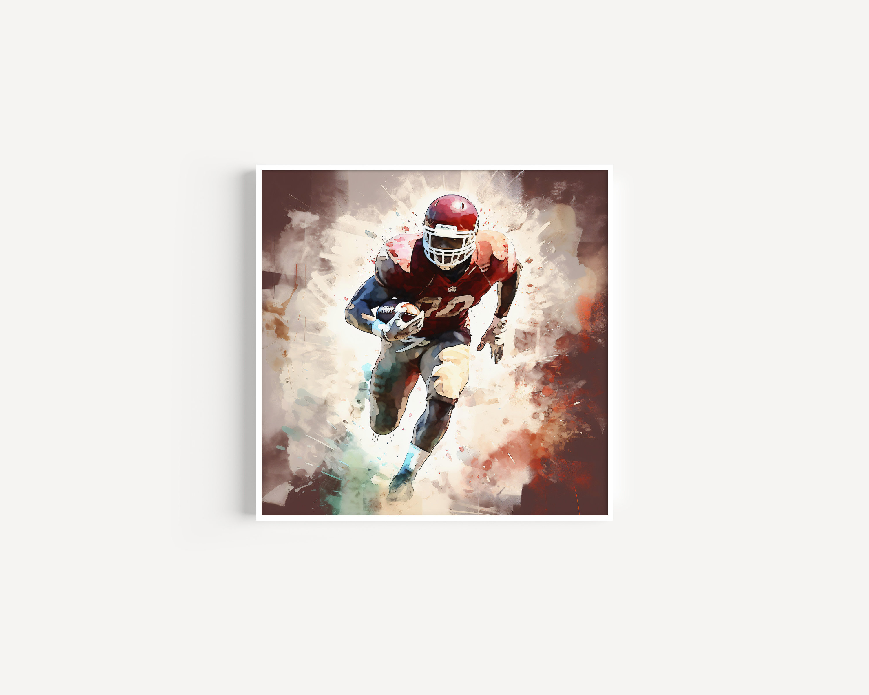 Football Player Poster, American Football Wall Art, NFL, Printable ...