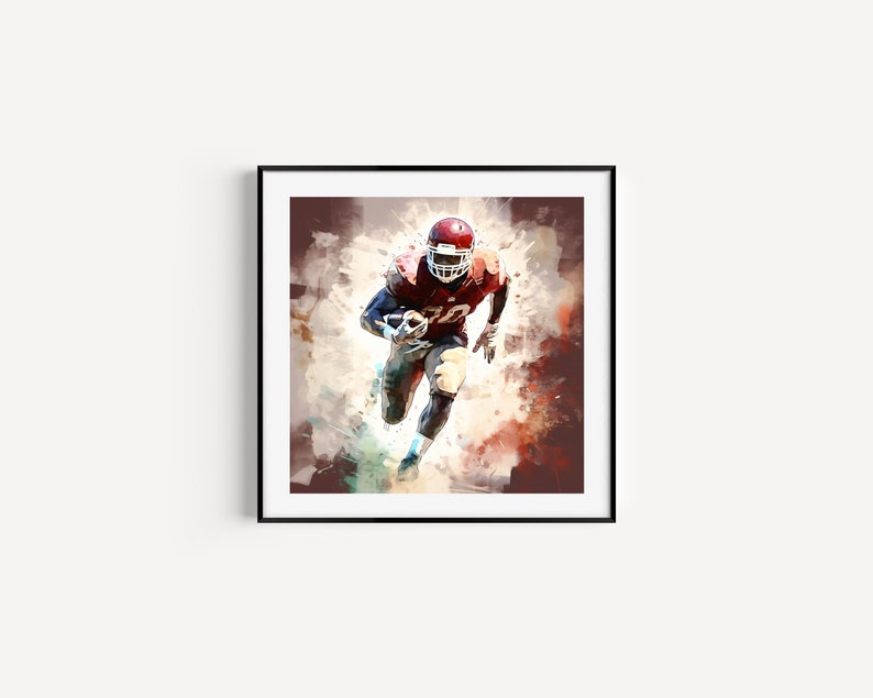 Football Player Poster, American Football Wall Art, NFL, Printable ...