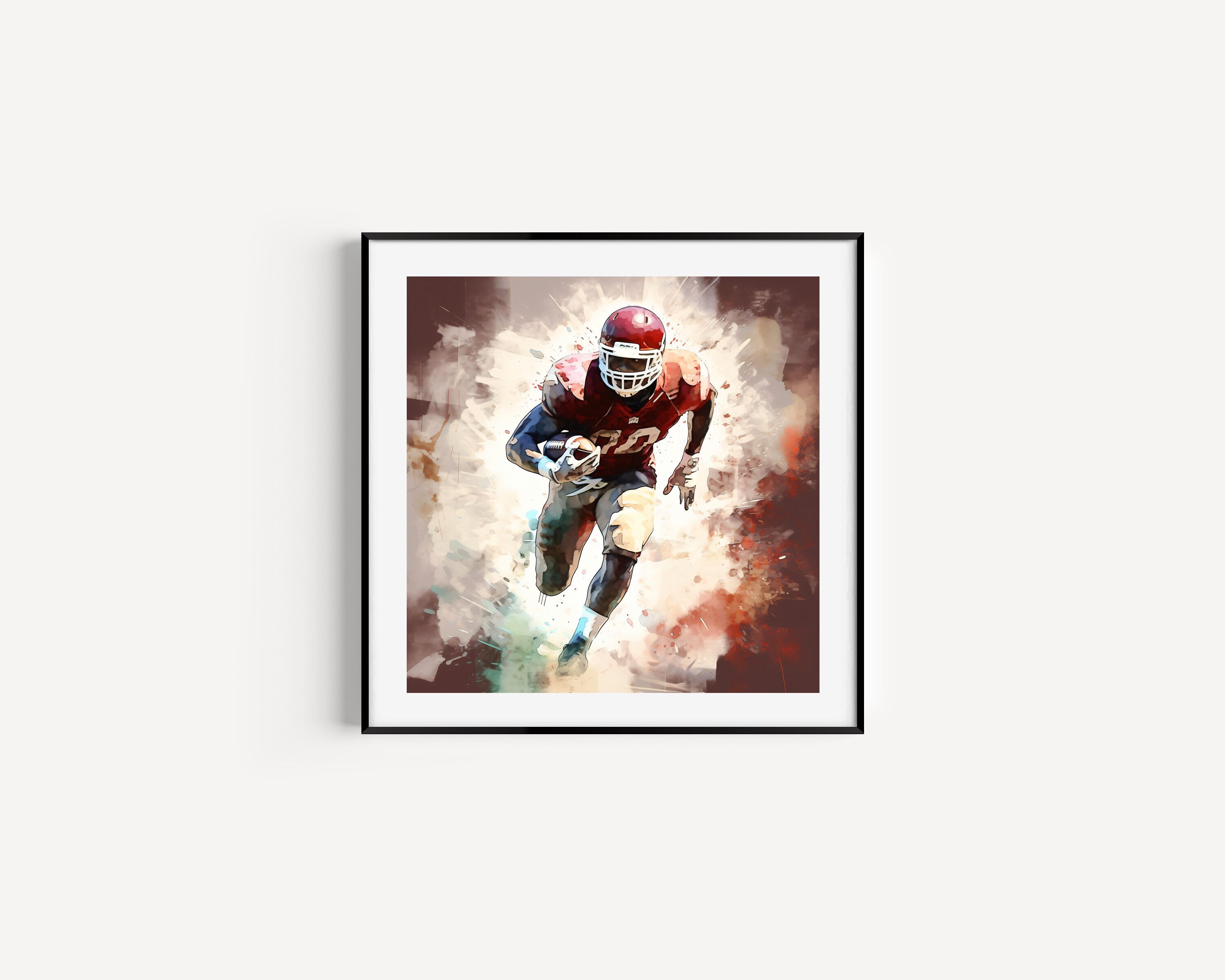 Football Player Poster, American Football Wall Art, NFL, Printable ...
