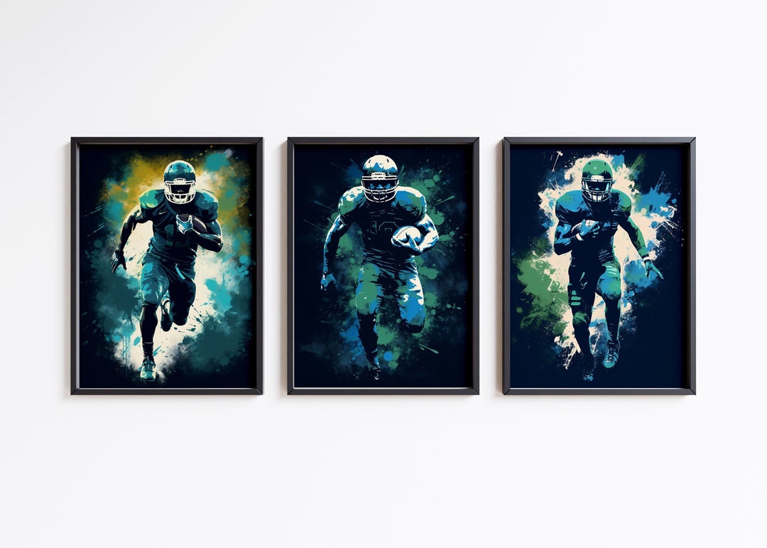 Football Player Posters, 3 Prints, American Football Wall Art, NFL ...