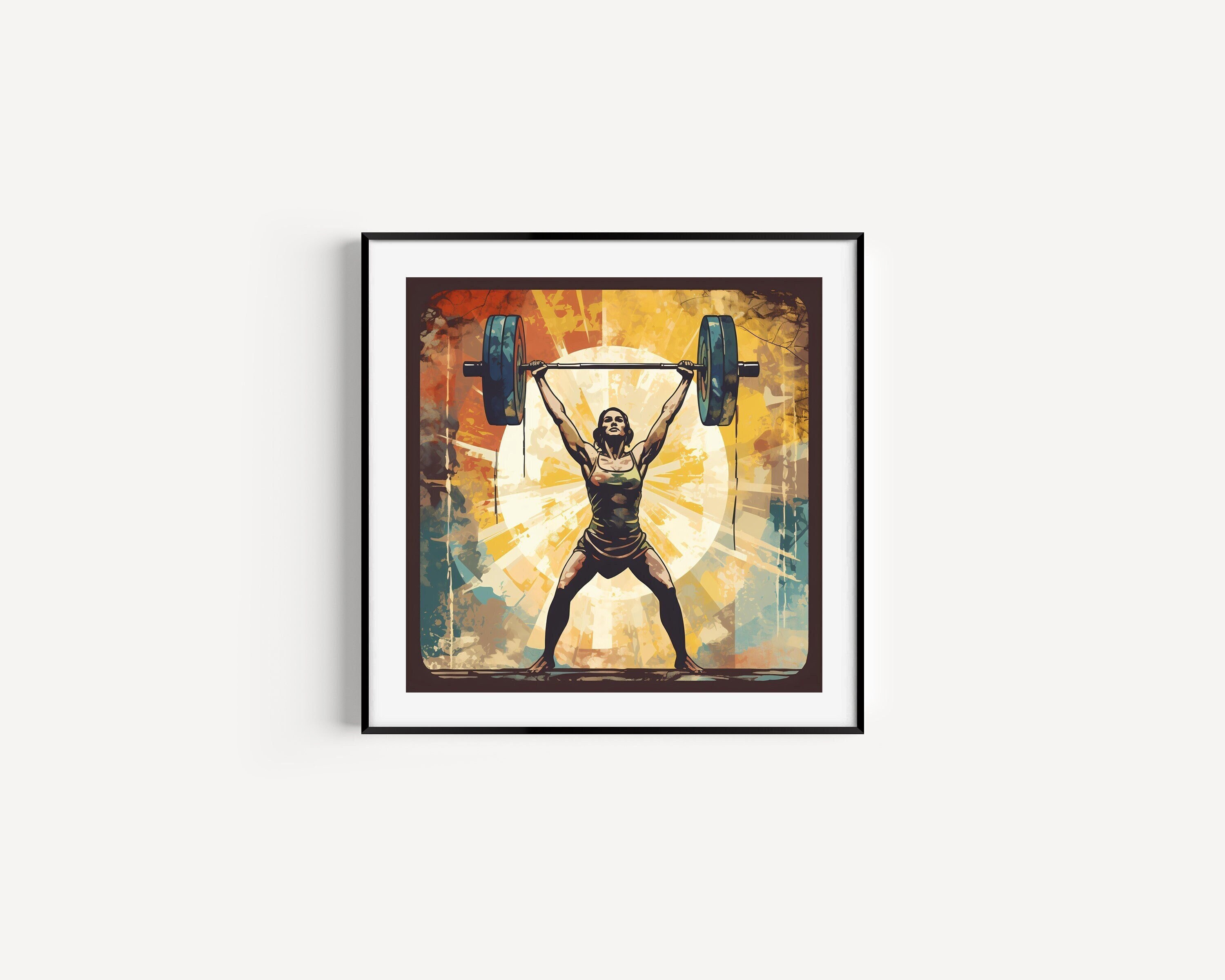 Woman Weight Training Poster, Women Sports Wall Art, Printable Digital ...