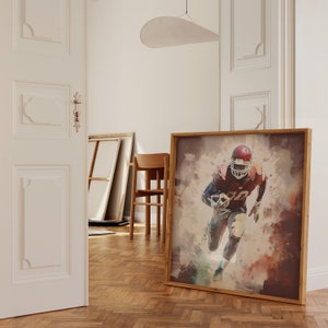 Football Player Poster, American Football Wall Art, NFL, Printable ...