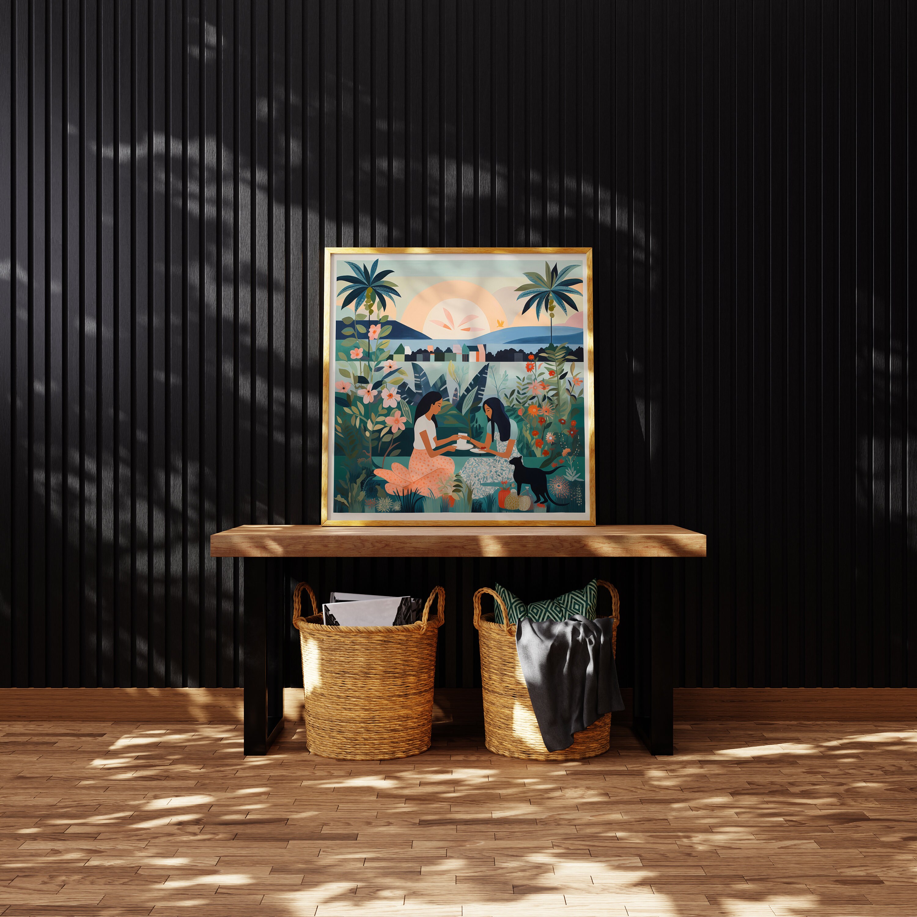 Flower Garden Wall Art, Square Printable, Digital Download, Floral Wall ...