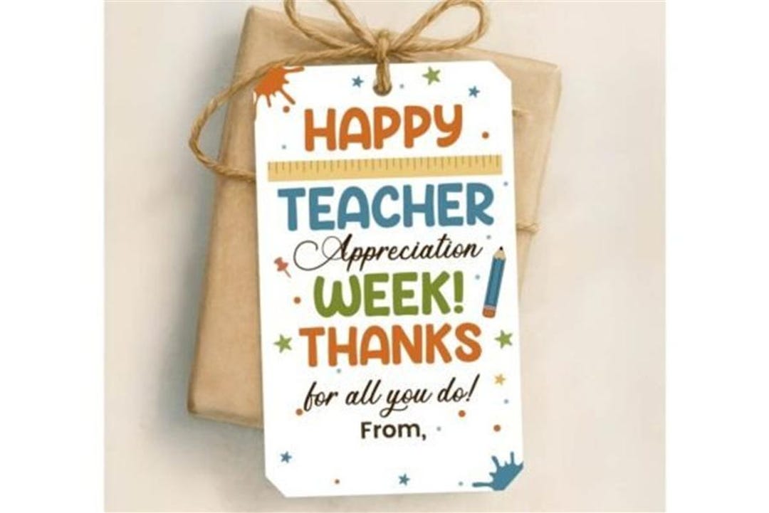 Teacher Appreciation Gift Tags Thank You Teacher Gift Tag School ...