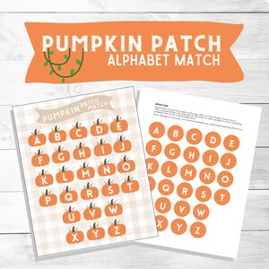 Pumpkin Patch Alphabet Match - Alphabet Recognition Game - Etsy