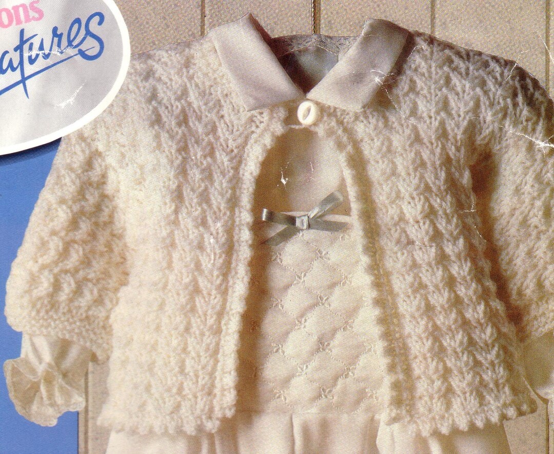 Cute Knitting Pattern Download - Beautiful Matinee Baby Coat~dk~16-20 ...