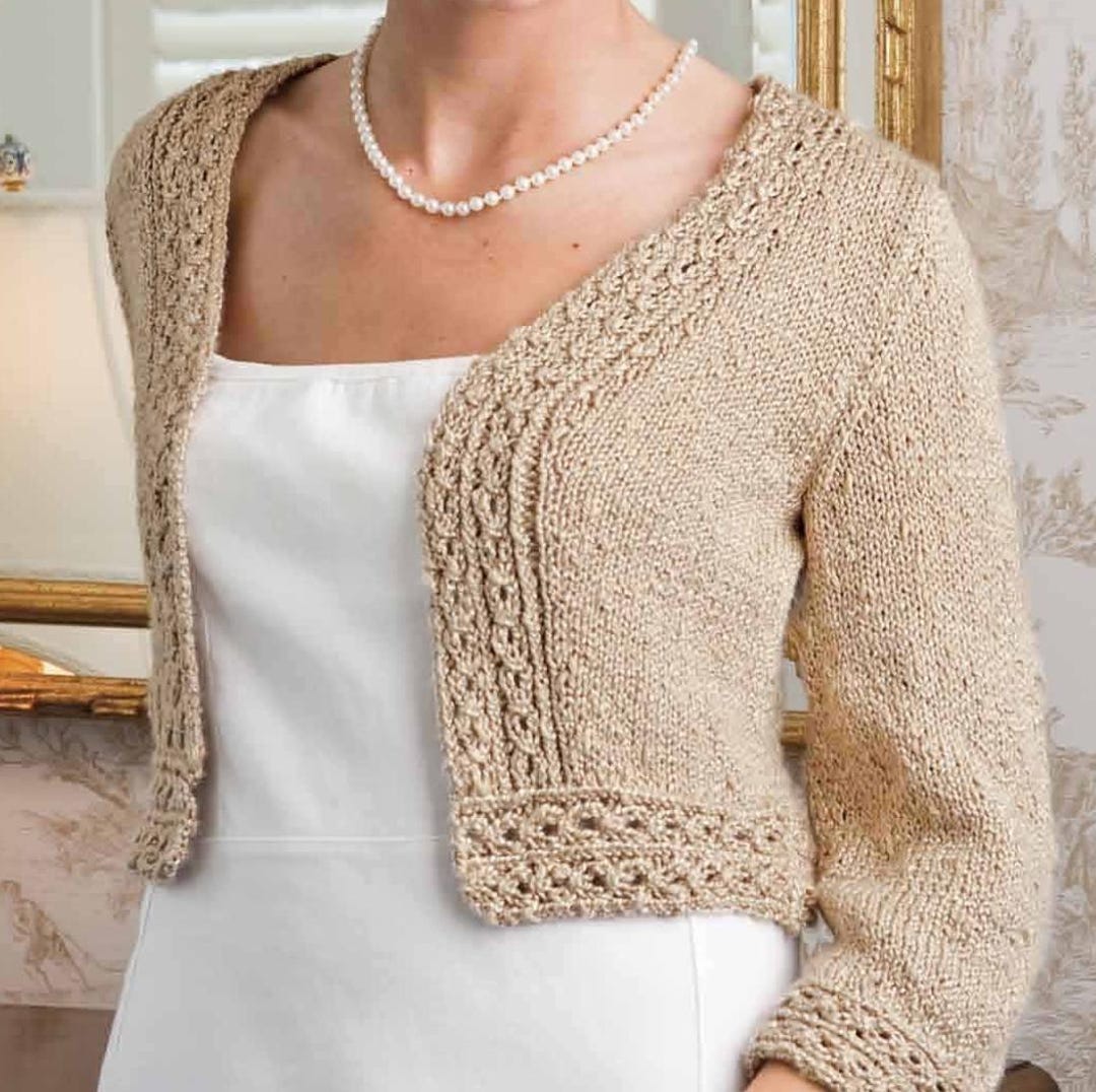 Ladies Cropped Cardigan Knitting Pattern Instructions Knitting Pattern ...