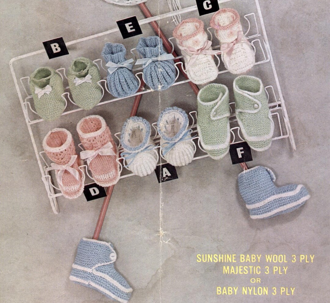 BABY KNITTING PATTERN - Baby Boots/booties Pattern Birth to 12 Months ...