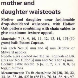 Aran Knit Vest Knitting Pattern Ladies Child Cable Sweater Gillet ...