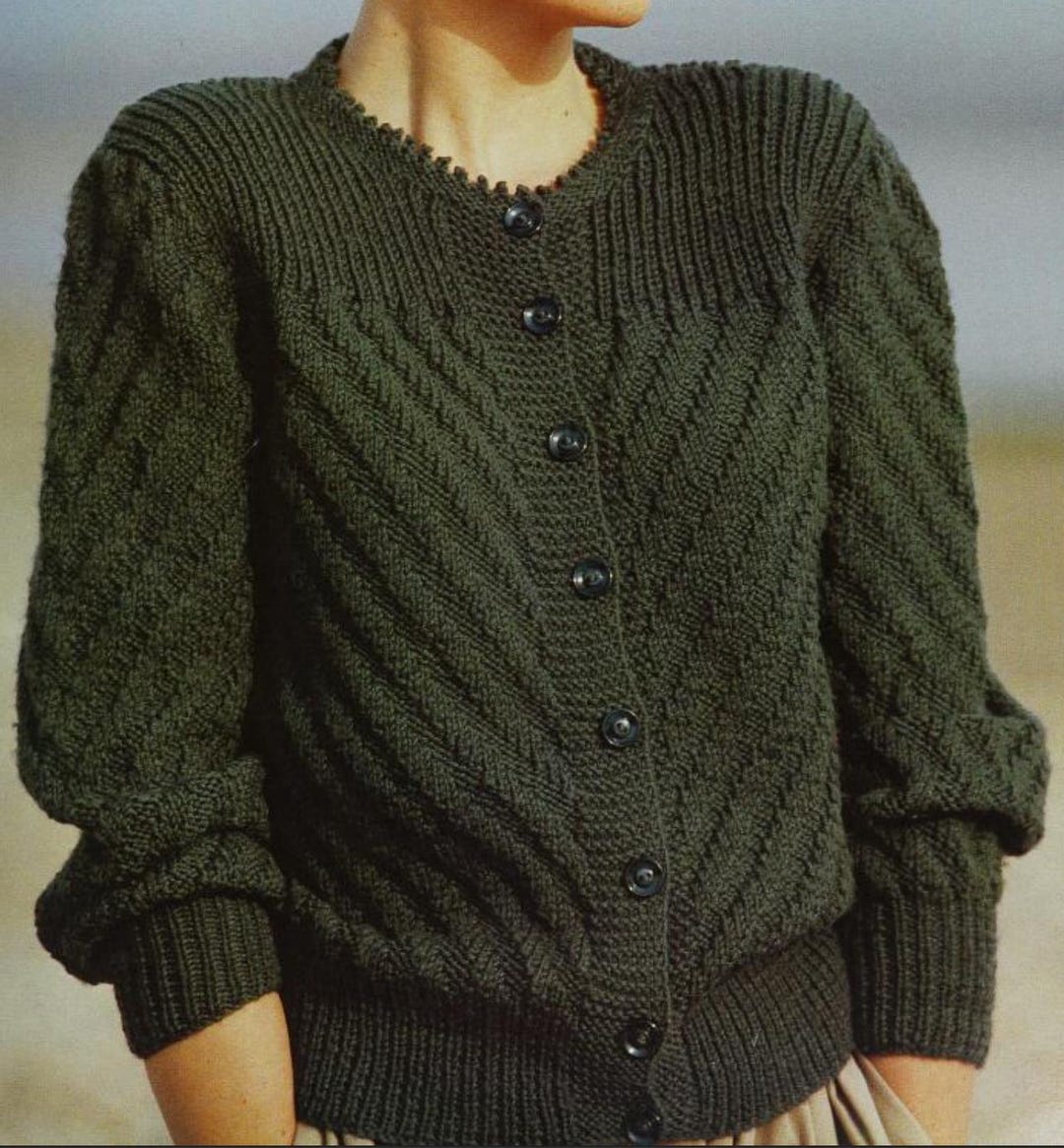 DK Knit Cardigan Knitting Pattern, Ladies Cardi Sweater, for Her Womans ...