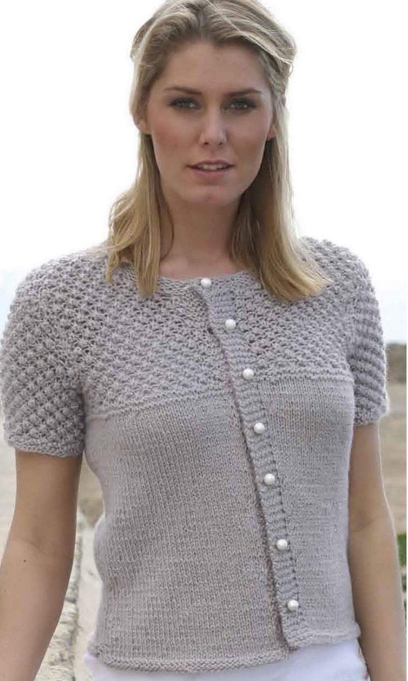 Ladies Short-sleeved Cardigan Knitting Pattern Instructions Knitting ...