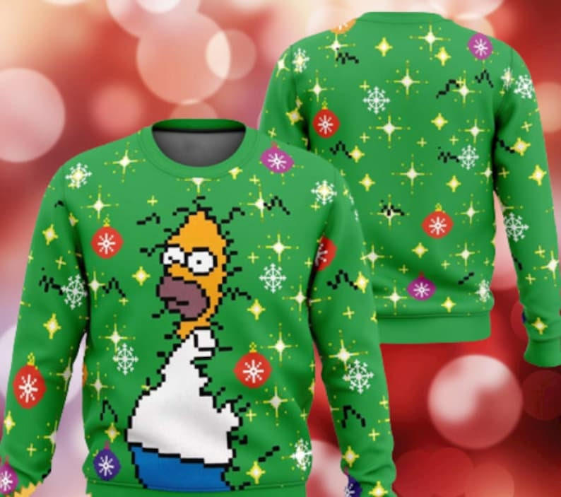Homer Bush Meme the Simpsons Ugly Christmas Sweater Merry - Etsy
