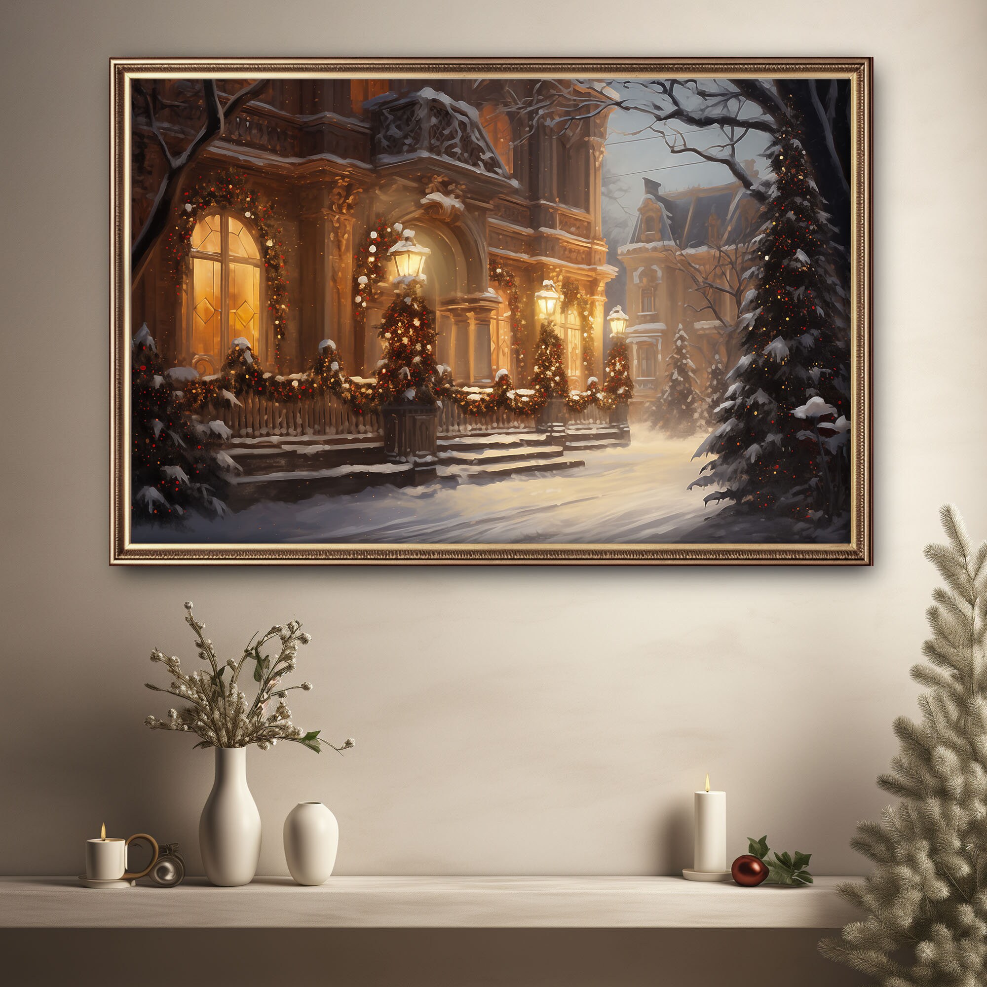 Printable Vintage Winter Village Christmas Winter Street - Etsy