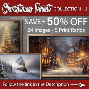 Printable Vintage Winter Village, Christmas Winter Street,, Xmas Prints ...