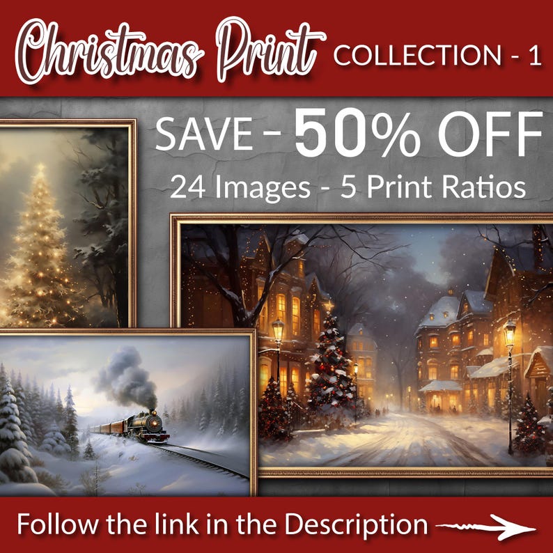 Printable Vintage Winter Village, Christmas Winter Street,, Xmas Prints ...