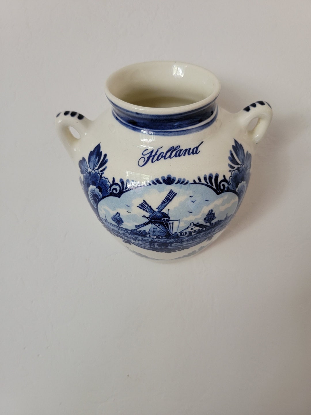 Handpainted Delft Blue Holland Wall Pocket Vase - Etsy