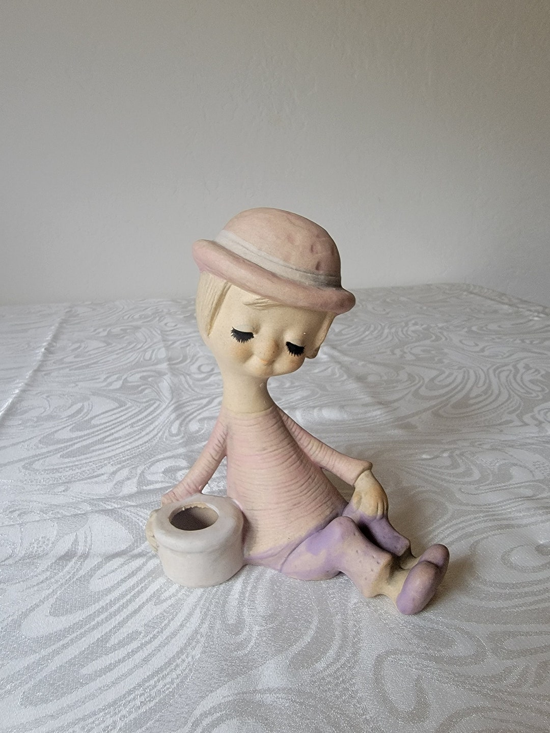 Mid Century Poppet UCTCI Girl Boy Long Neck With Flower Pot Planter ...