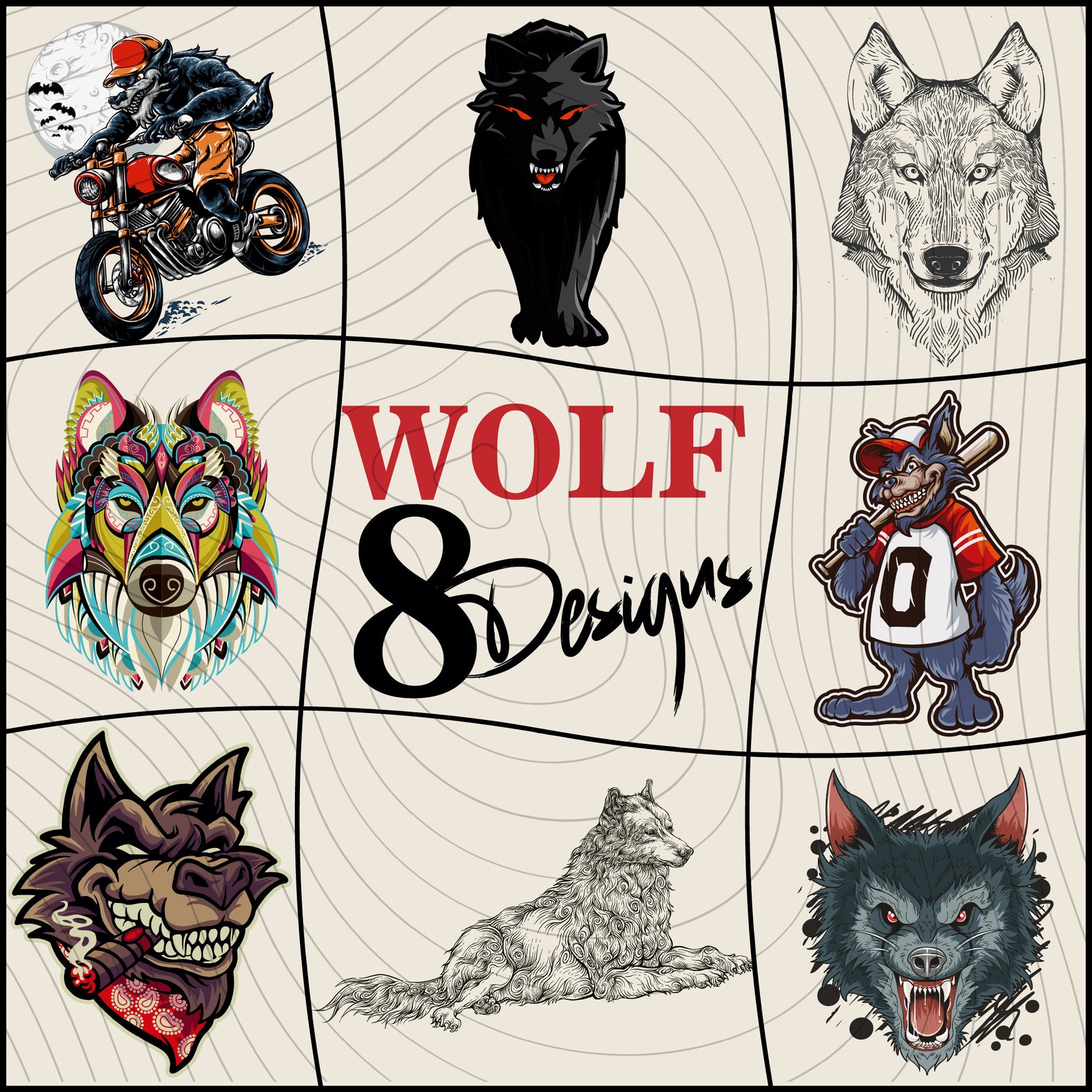 8 Wolf Svg Bundle, Wolf Svg, Wolf Png Bundle, Wolf Clipart, Wolf Cut ...
