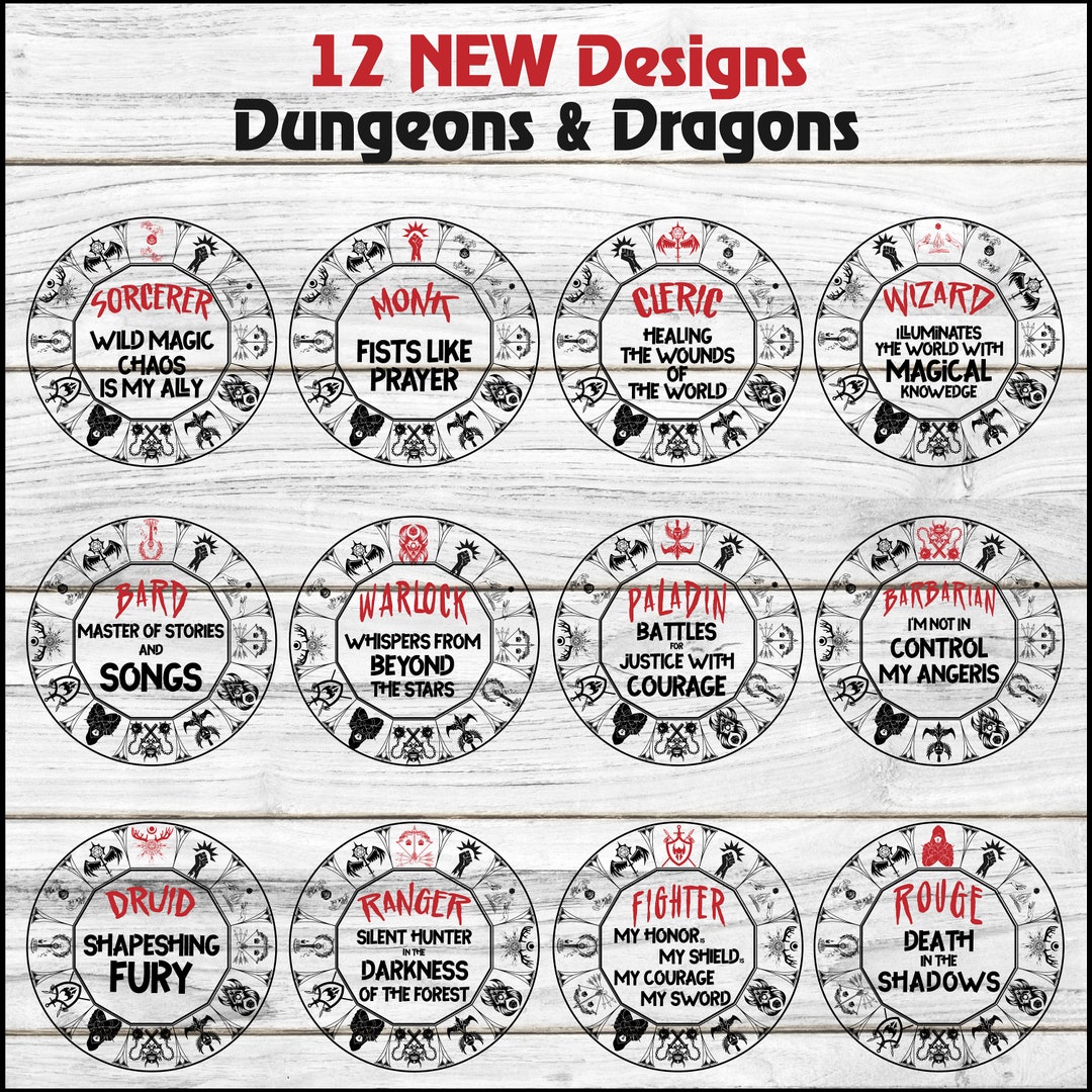 Amazing Logo Dungeons and Dragons Svg Bundle, Dnd Class Emblems, DND20 ...