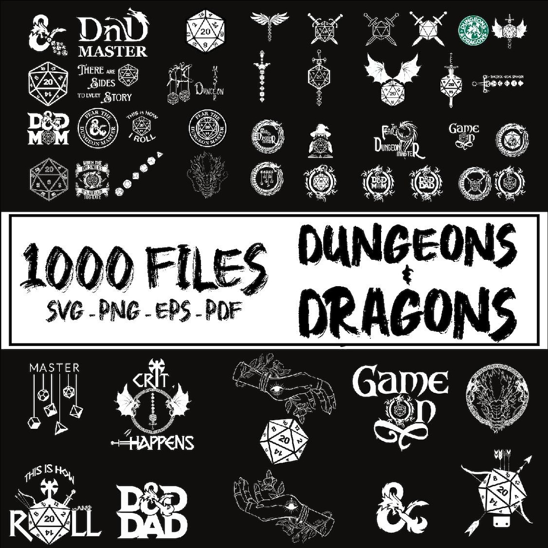 1000 Files Mega Bundle Dungeons and Dragons Svg, Dungeons Master, DND ...