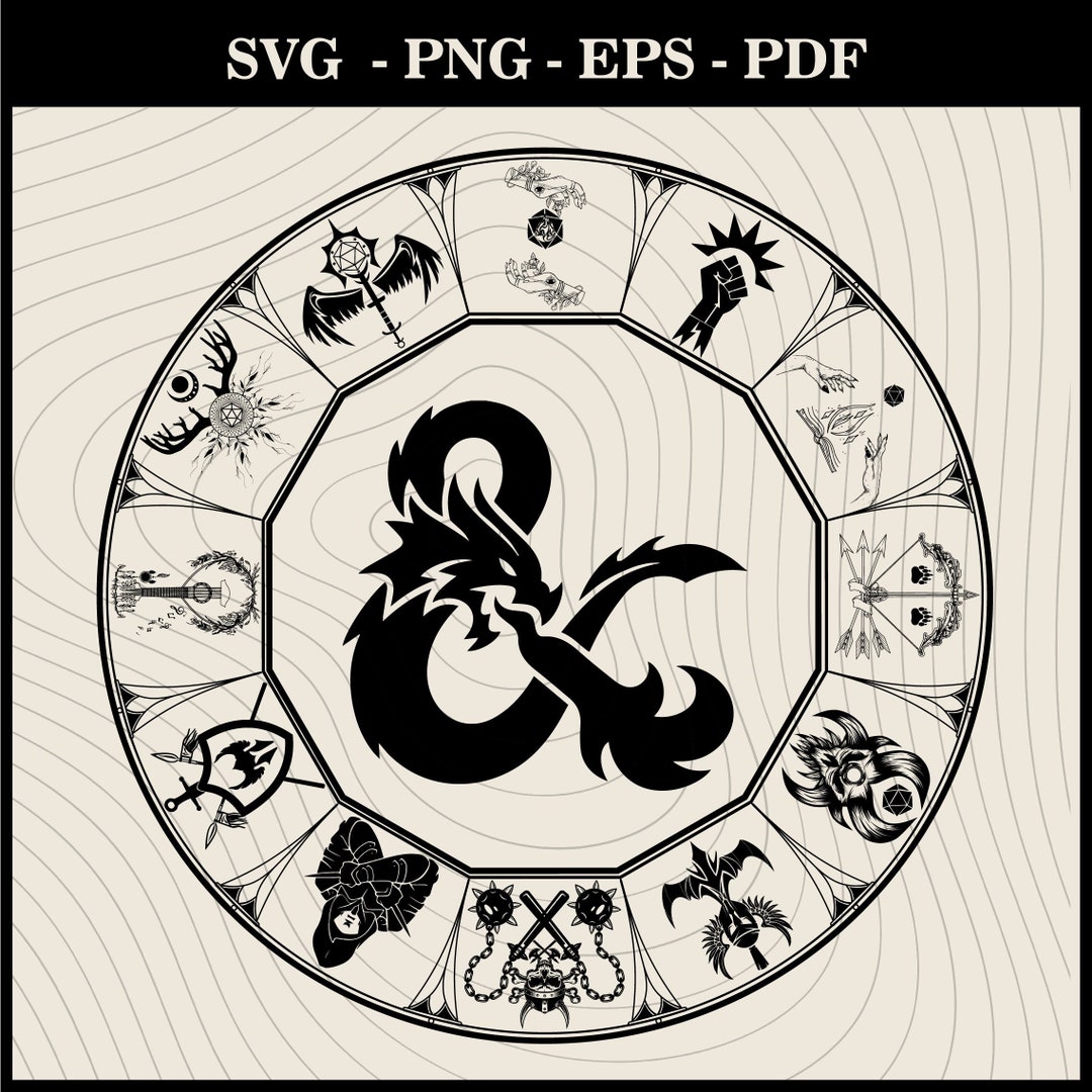 Dungeons and Dragons Design Svg, DND20, Dnd Class Emblems, Dungeons ...