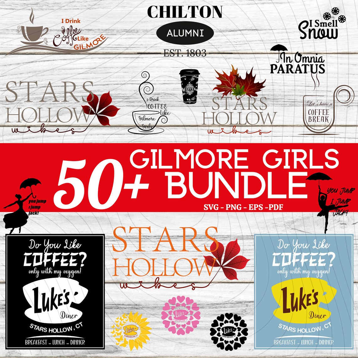 Gilmore Girl Svg, Gilmore Girl Bundle, Lukes Svg, Star Hallow, Gilmore ...