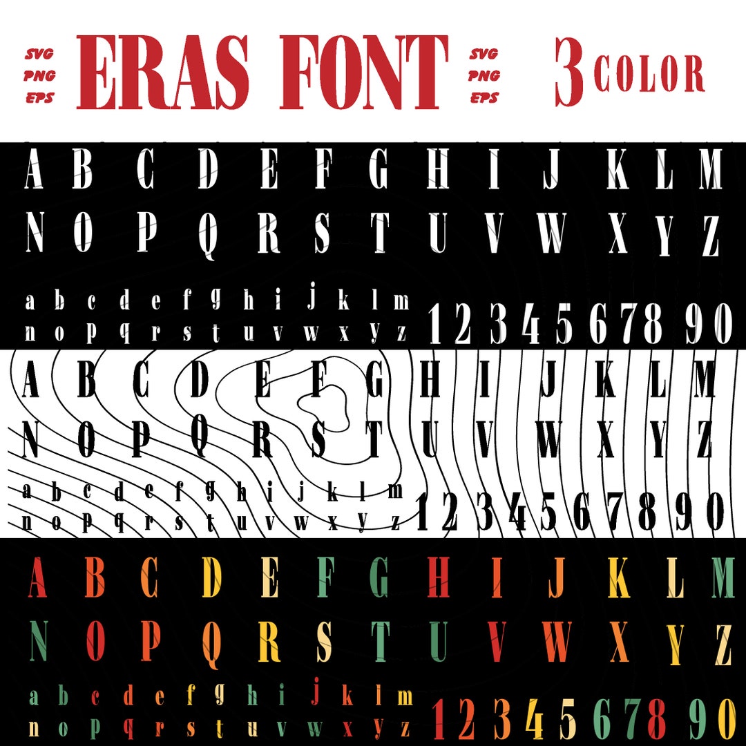 3 Color Eras Font Very Similar to the One Used in Taylor Swift the Eras ...