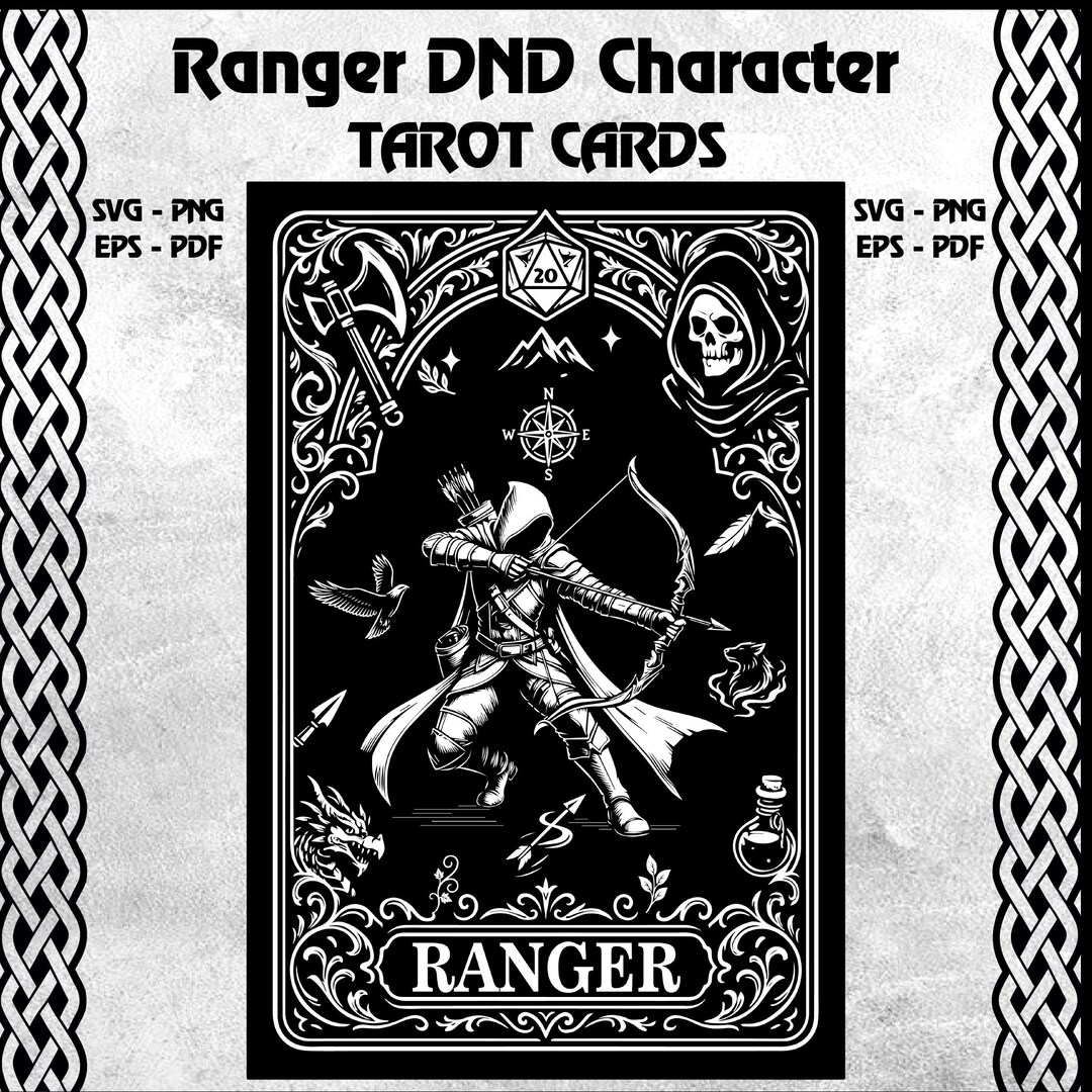 Ranger Game Character Svg, Ranger Class Dnd Tarot Card, Dungeons and ...