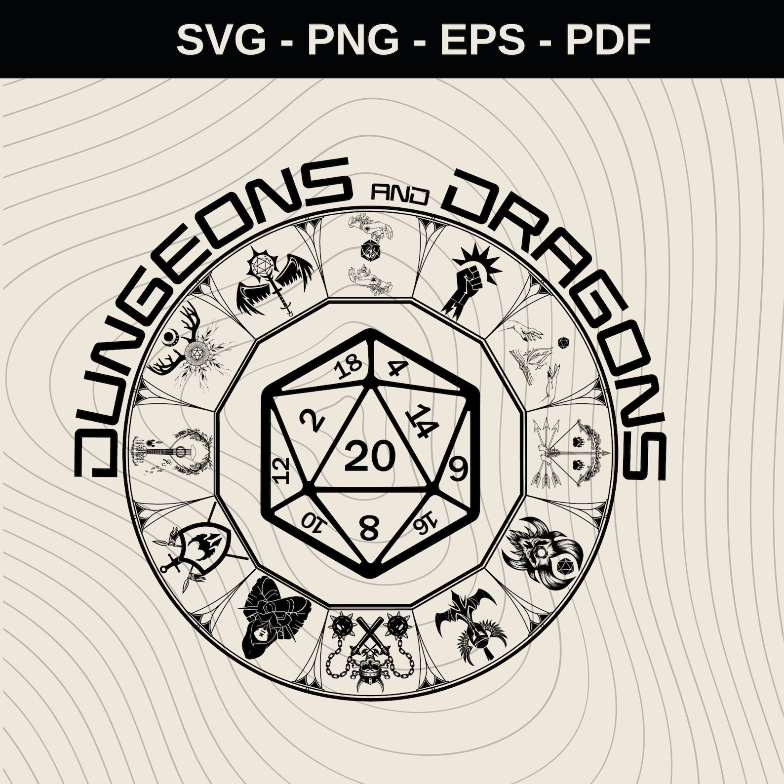 New Logo Dungeons and Dragons Amazing Designs , DND 20 Svg, Dnd Class ...