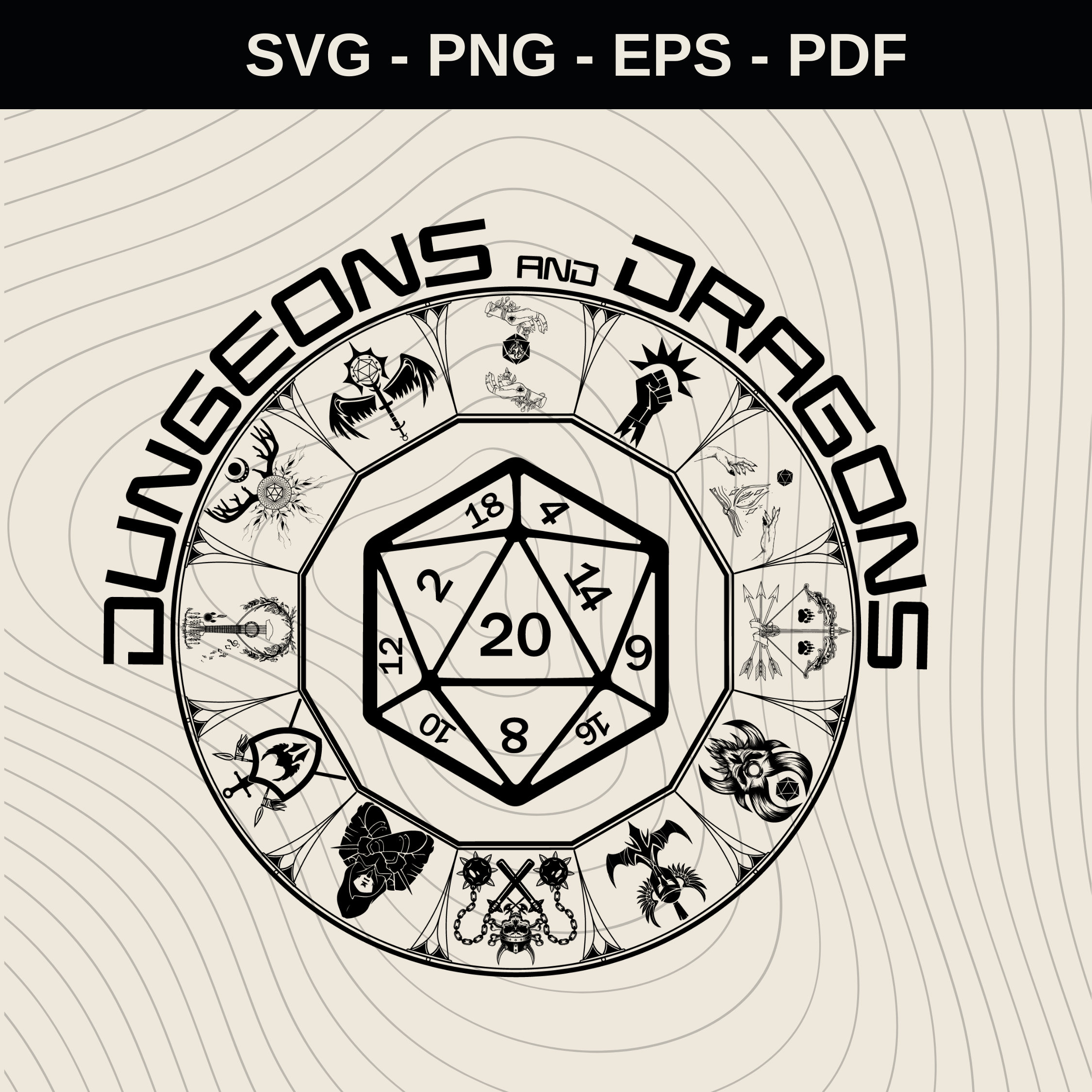 New Logo Dungeons and Dragons Amazing Designs , DND 20 Svg, Dnd Class ...
