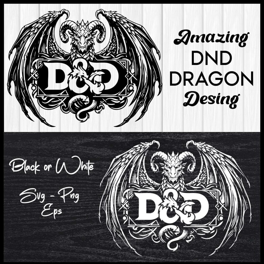 DND Dragon Unique Desings, Dungeons and Dragons Logo Design, RPG ...