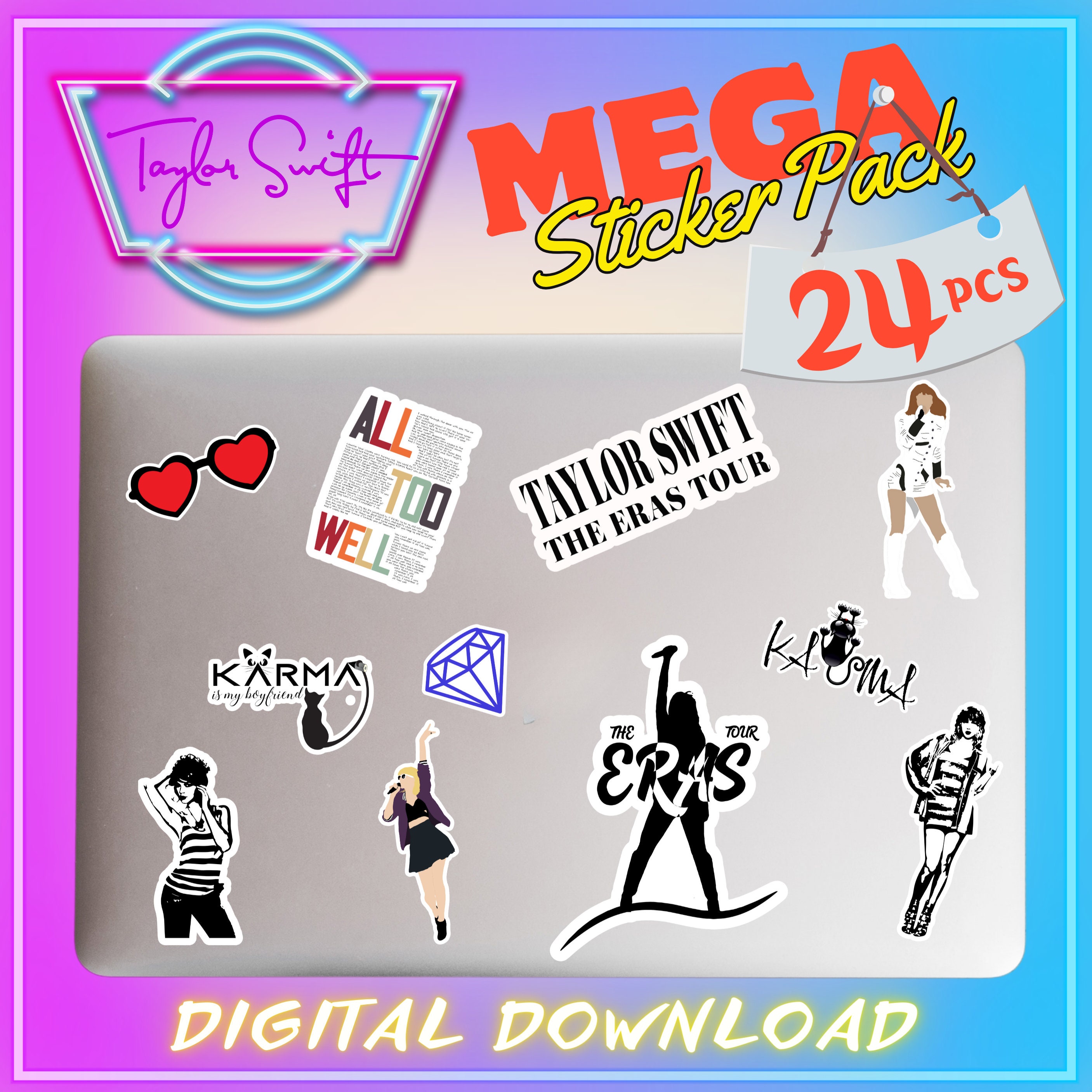 24 Amazing Taylor Swift Stickerpack, Taylor Swift Png, the Eras Tour ...